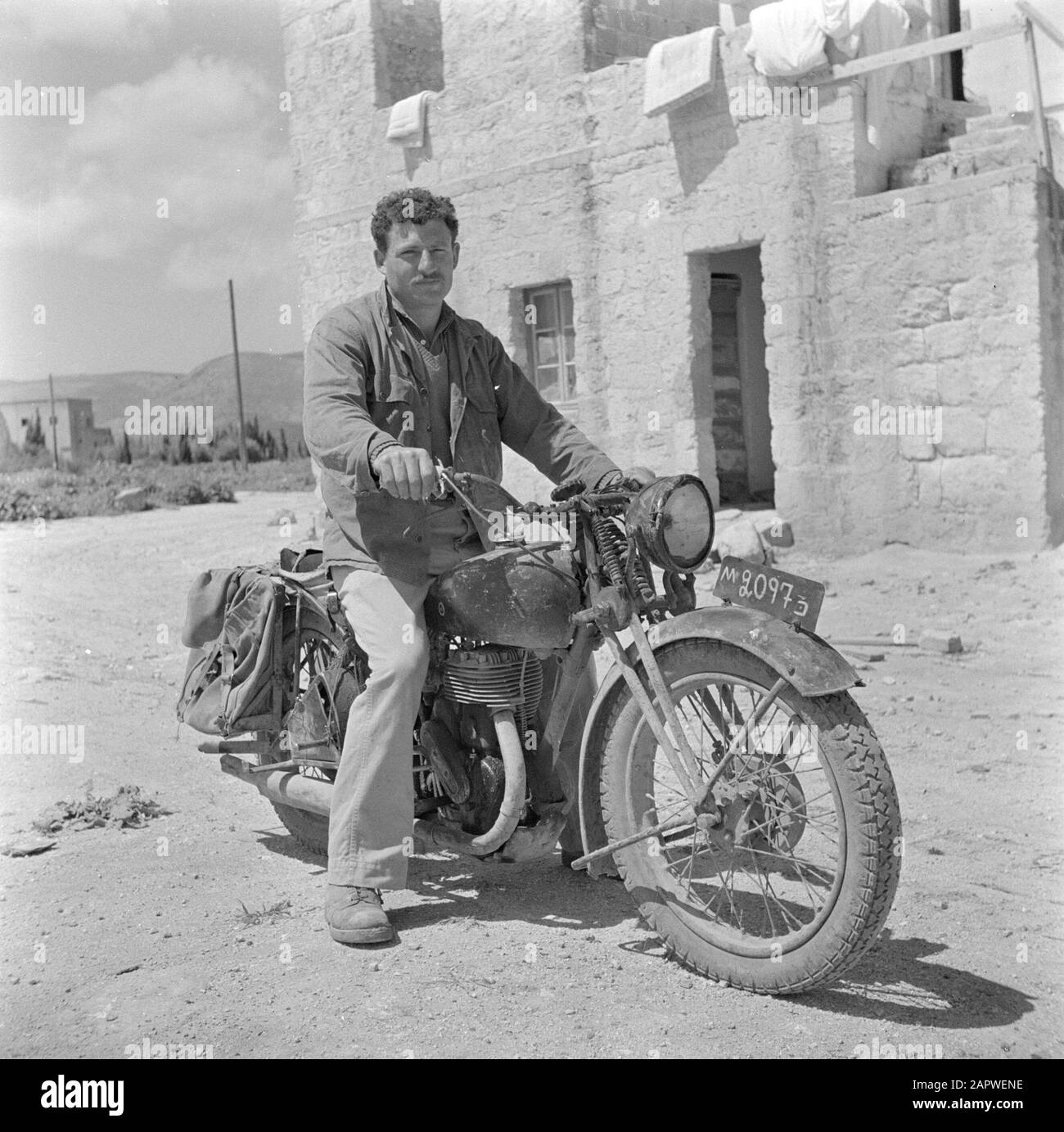 Man on motorcycle Black and White Stock Photos & Images - Alamy