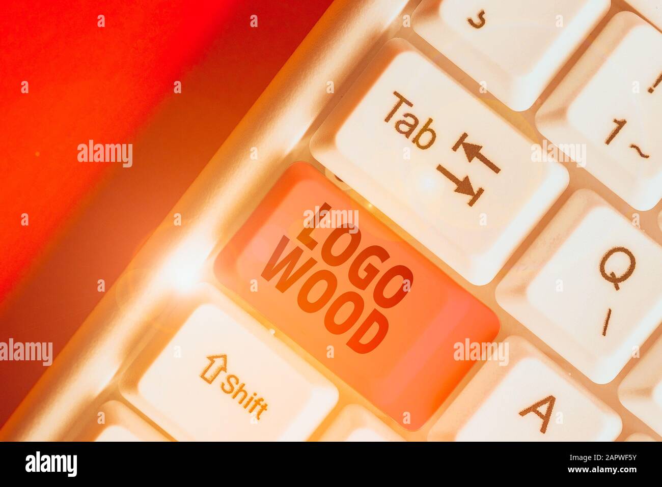 Writing note showing Logo Wood. Business concept for Recognizable ...