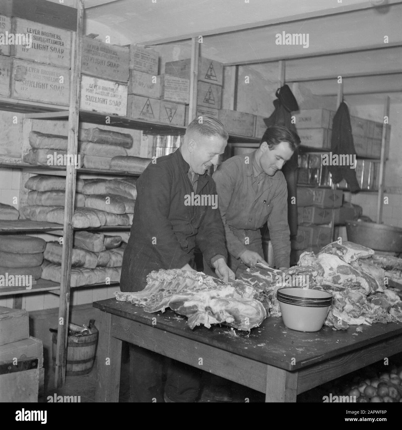 Meat for the army Black and White Stock Photos & Images - Alamy