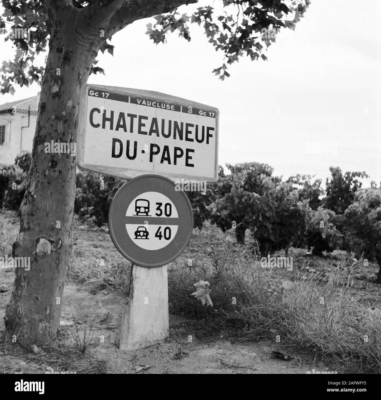 Wine regions - Châteauneuf-du-Pape Marking of the famous wine village ...