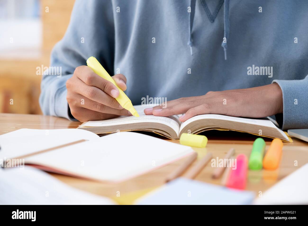 Reading a book. Education, Academic, Learning Reading and Exam concept ...