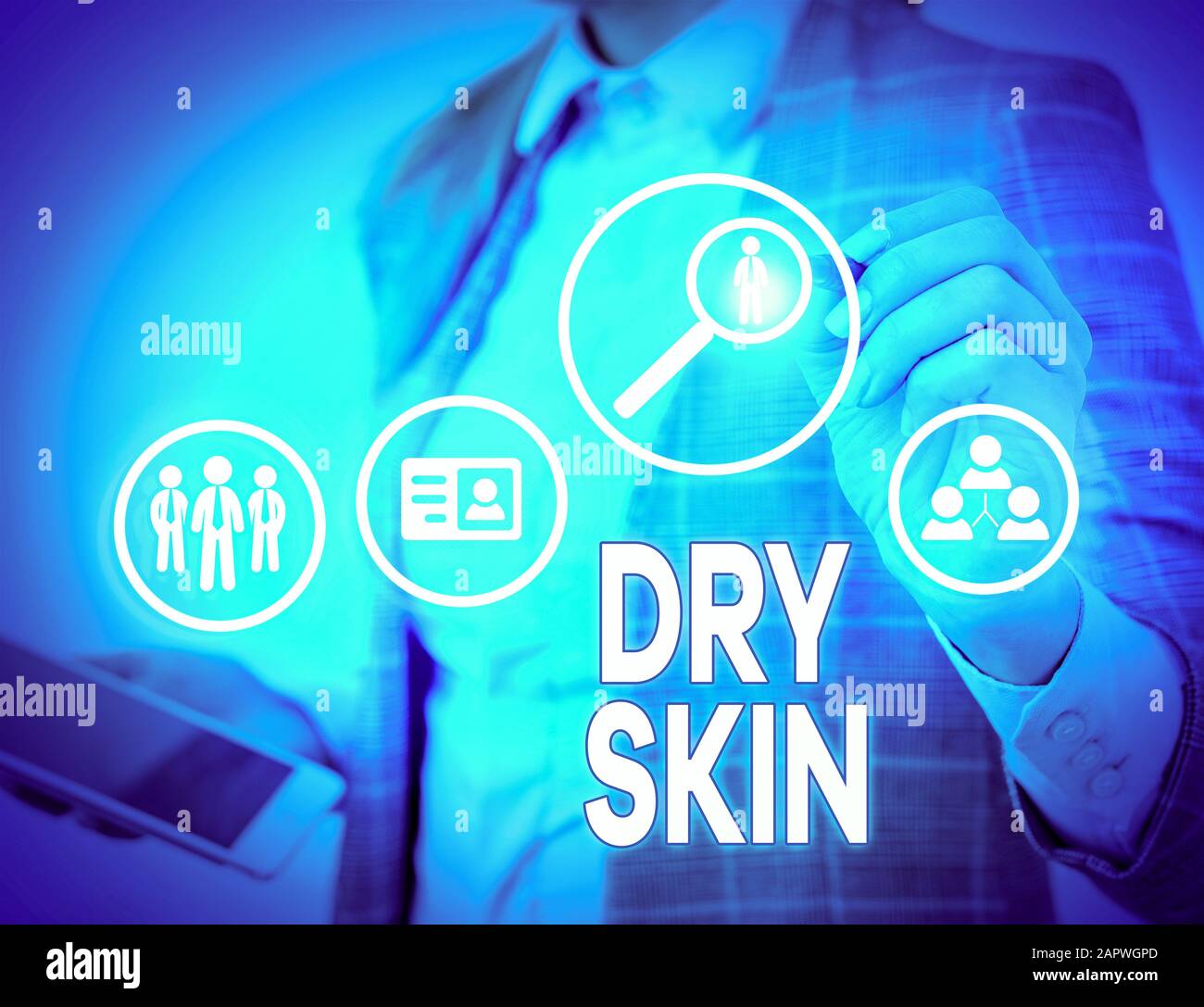 Conceptual hand writing showing Dry Skin. Concept meaning uncomfortable ...