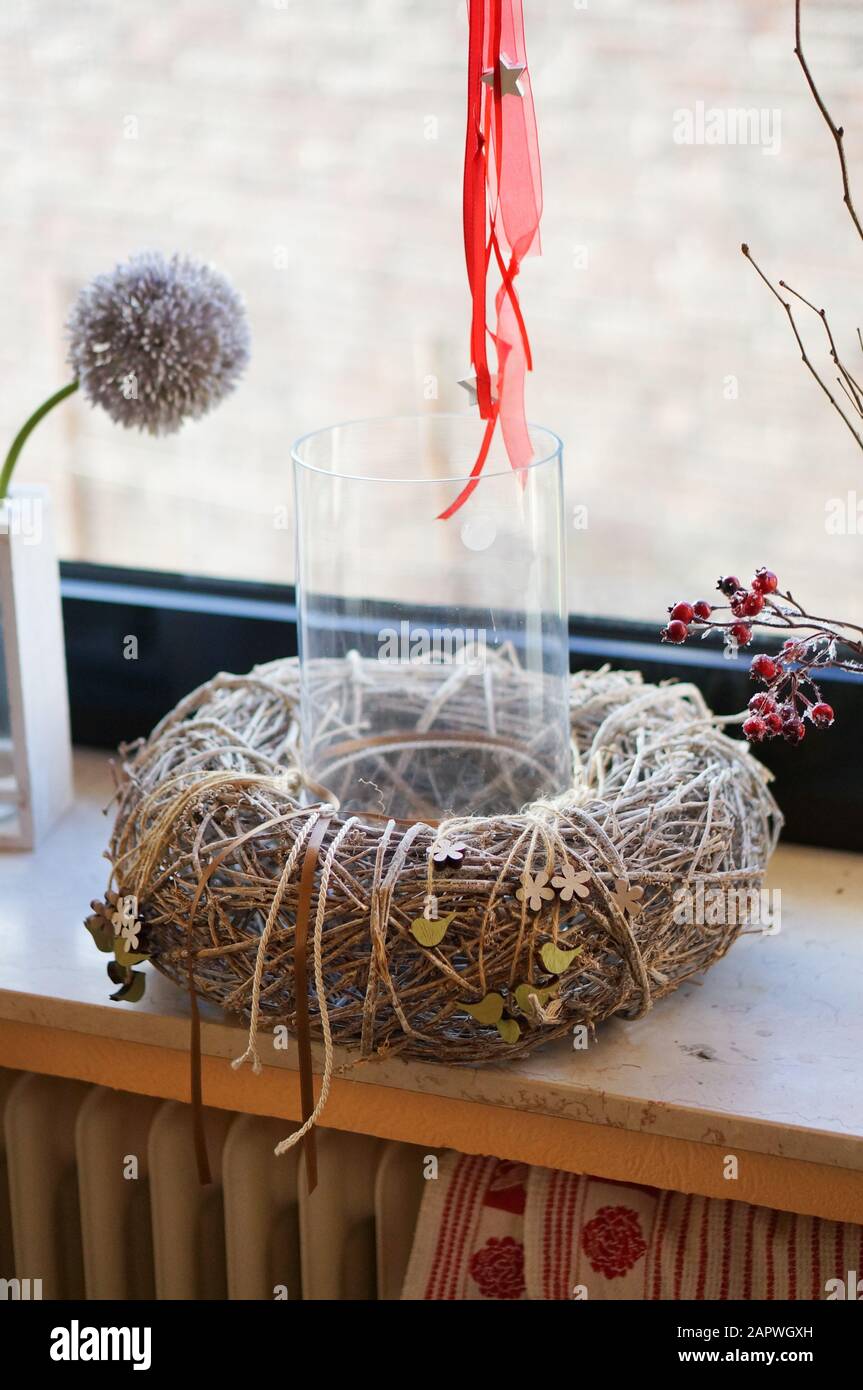 Christmas composition wreath glass hi-res stock photography and images ...