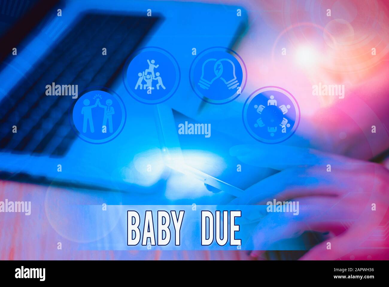 Handwriting text writing Baby Due. Conceptual photo about to born Under ...