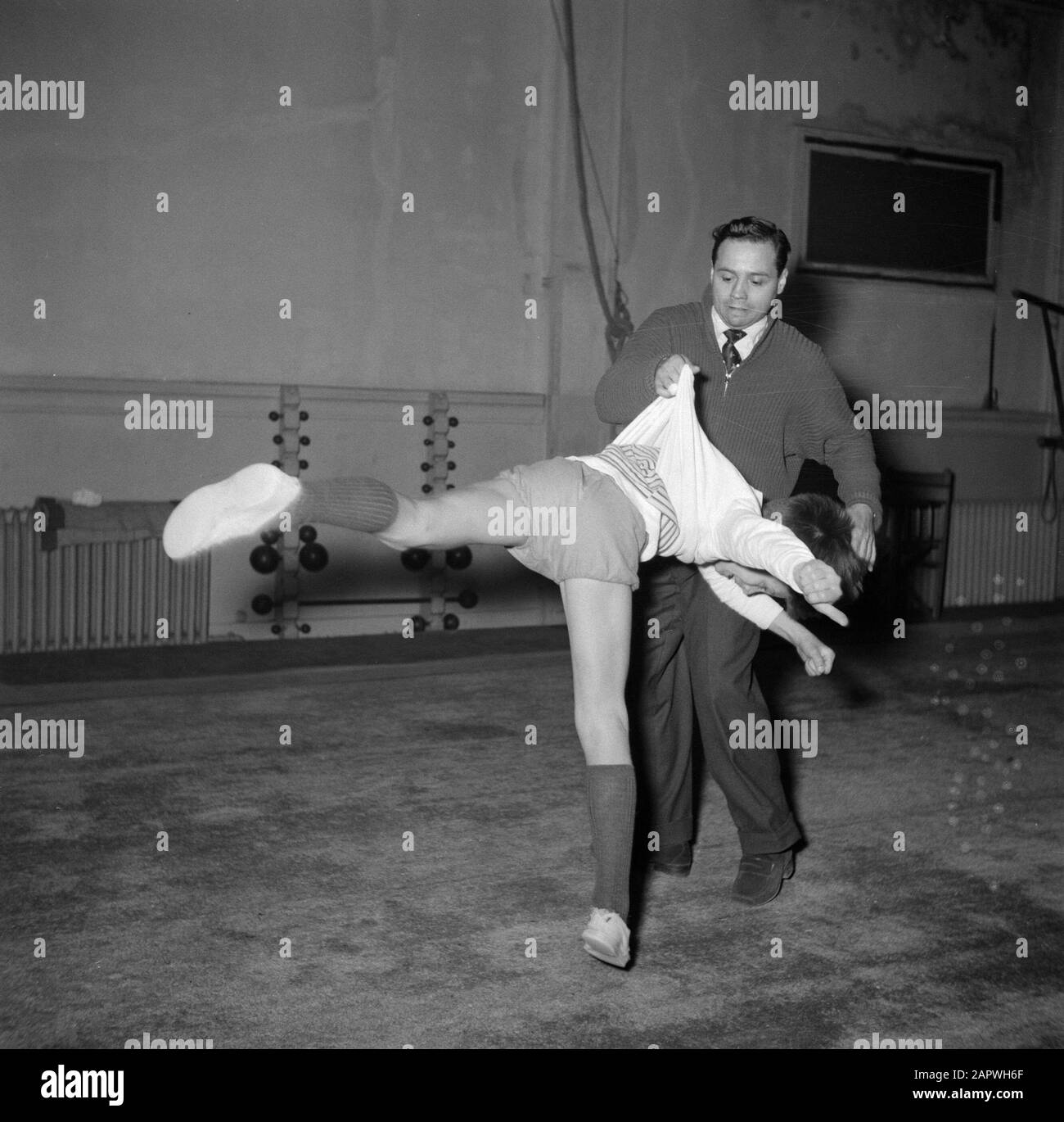 Acrobat school Carletti in Montmartre, Paris Master Carletti exercises ...