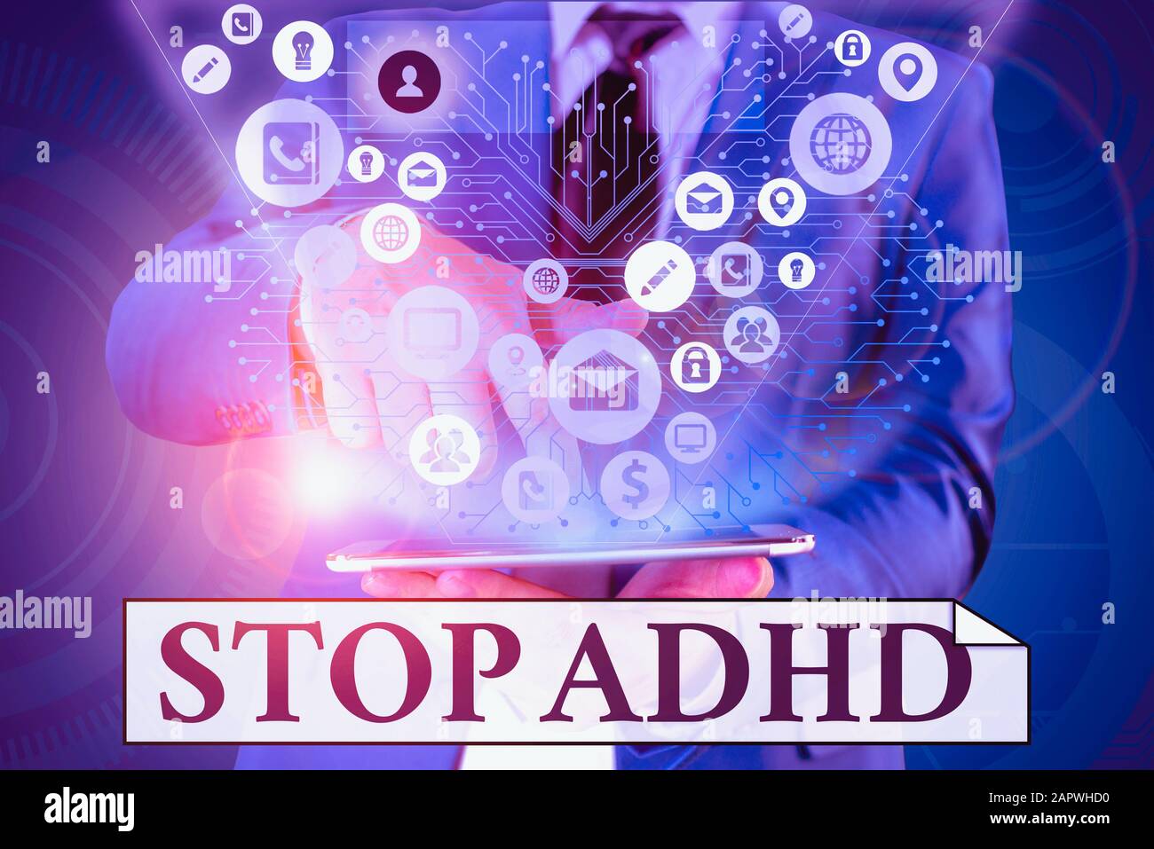 Handwriting text writing Stop Adhd. Conceptual photo Put at end the ...