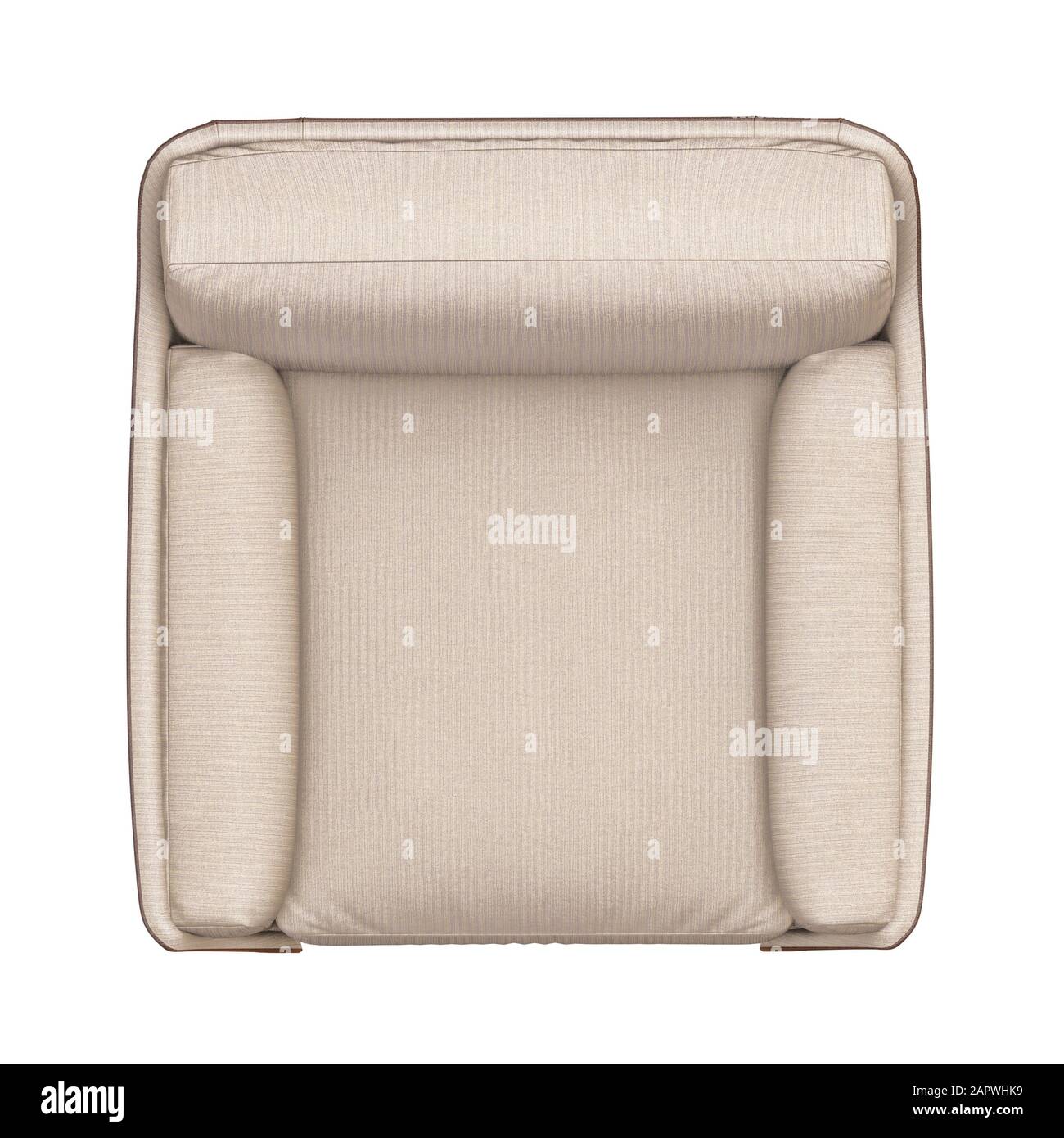 One armchair fabric on a white background top view 3d rendering Stock ...