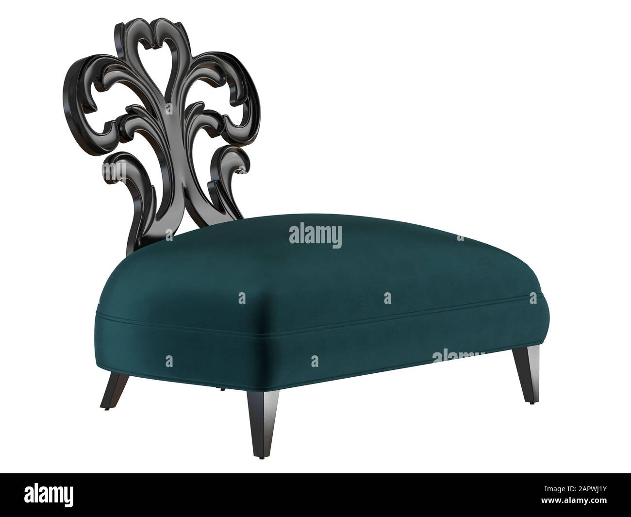 Soft chair with a beautiful back from the patterns on a white ...