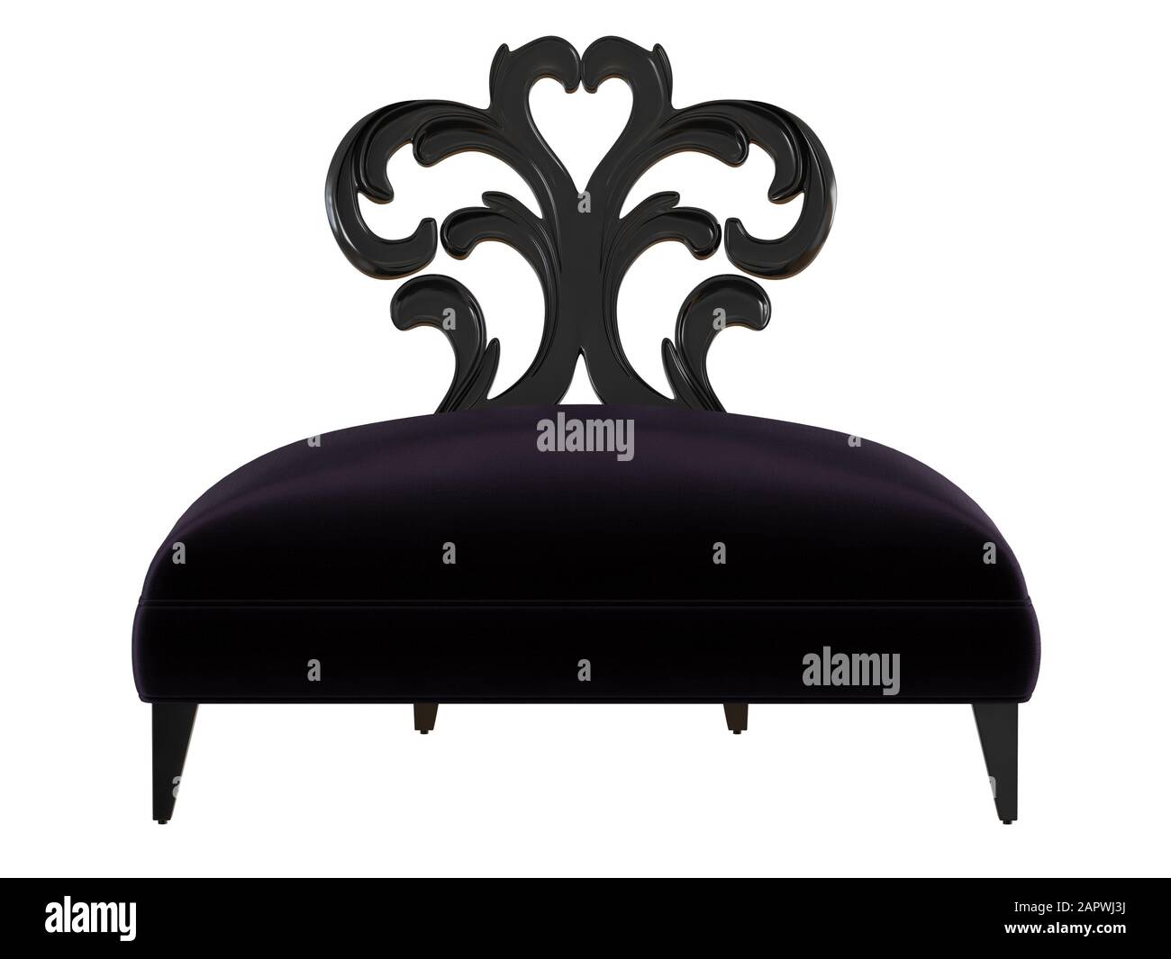 Soft chair with a beautiful back from the patterns on a white ...