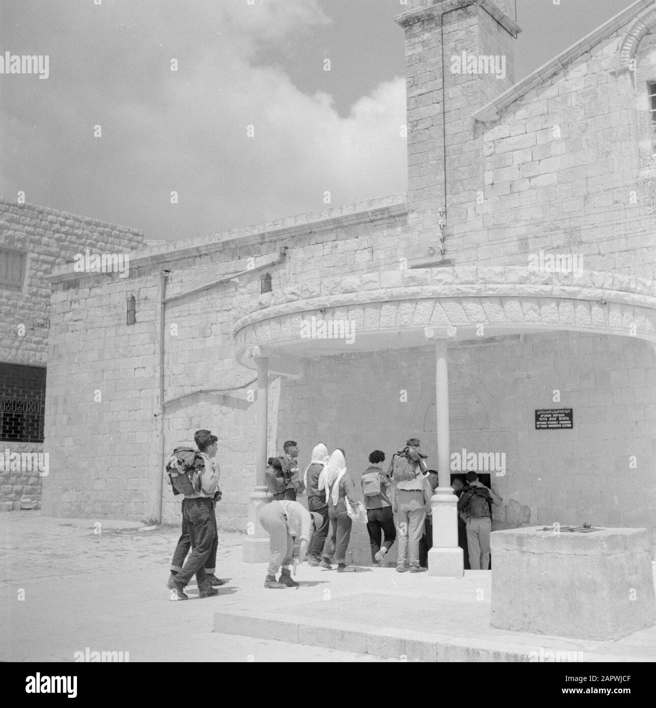 Church of the annunciation nazareth Black and White Stock Photos ...