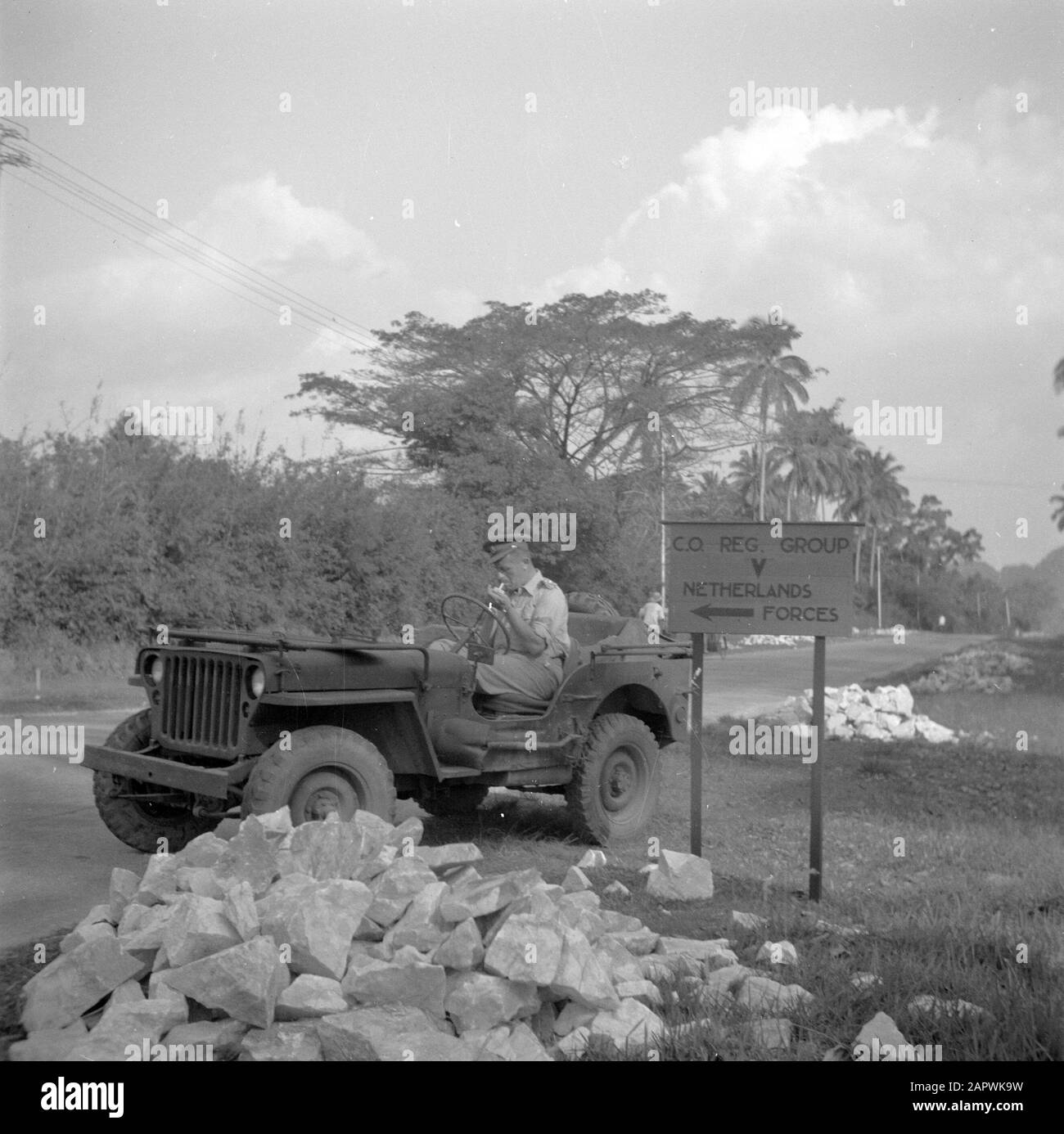 War Volunteers in Malacca and Indonesia Military in a jeep at Ipoh Date ...
