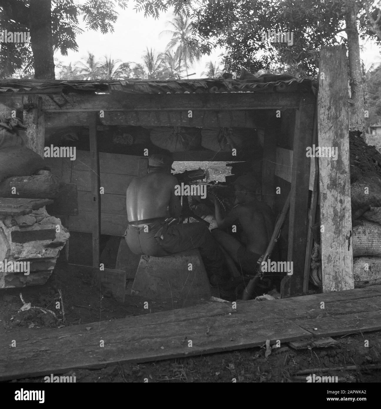 War volunteers in Malacca and Indonesia Military in an improvised guard ...