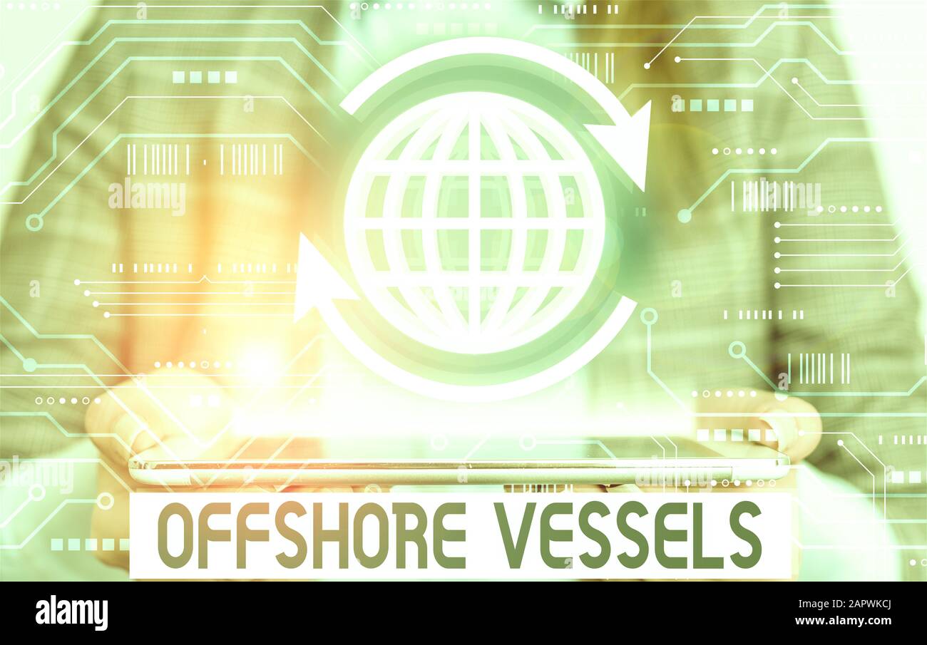 Word writing text Offshore Vessels. Business photo showcasing ship ...