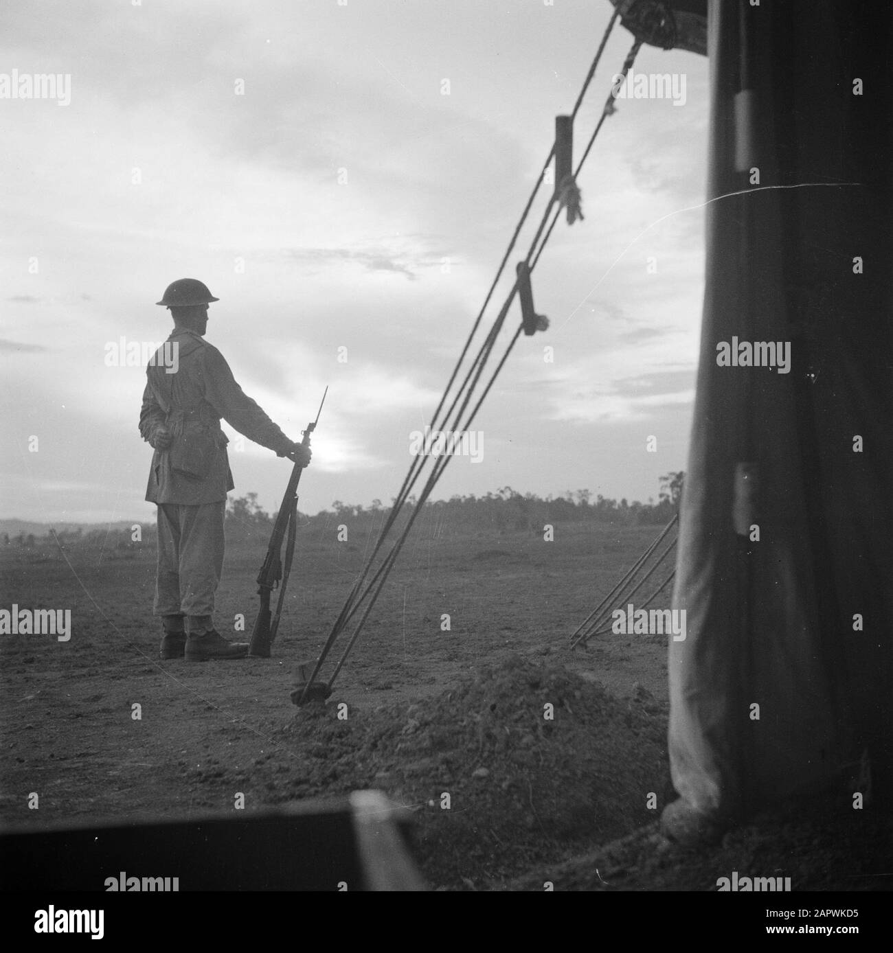 War volunteers in Malacca and Indonesia Military on guard at Camp Chaah ...