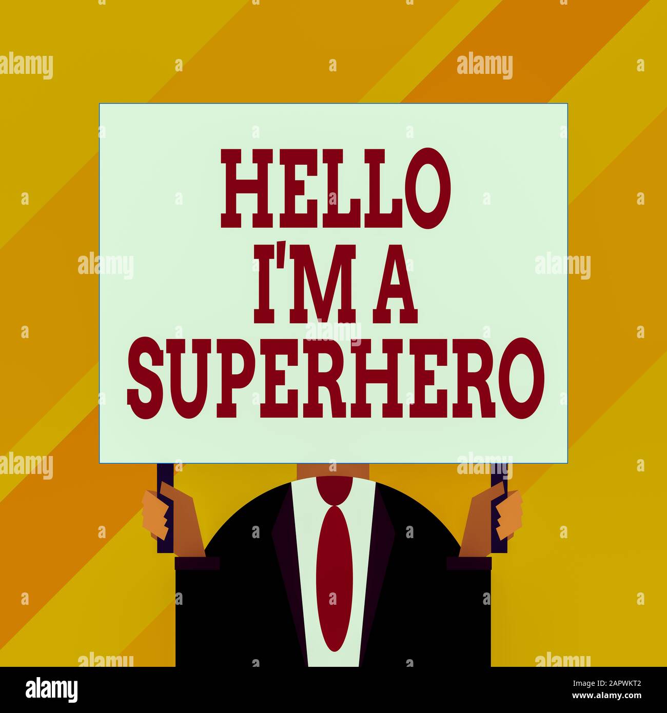 Conceptual hand writing showing Hello I M A Superhero. Concept meaning ...