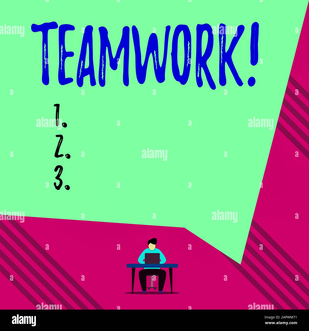Text sign showing Teamwork. Business photo showcasing combined action ...