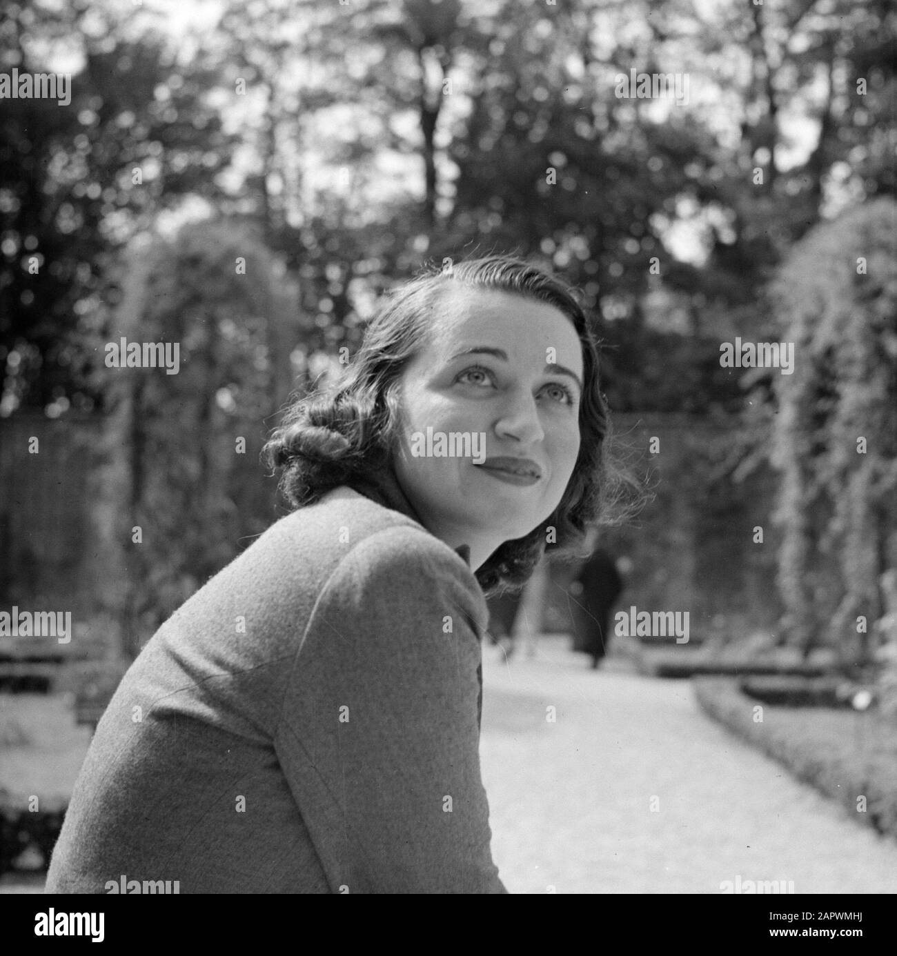 Fashion Photography Model (?) in a park in Paris Date: 1948 Location ...