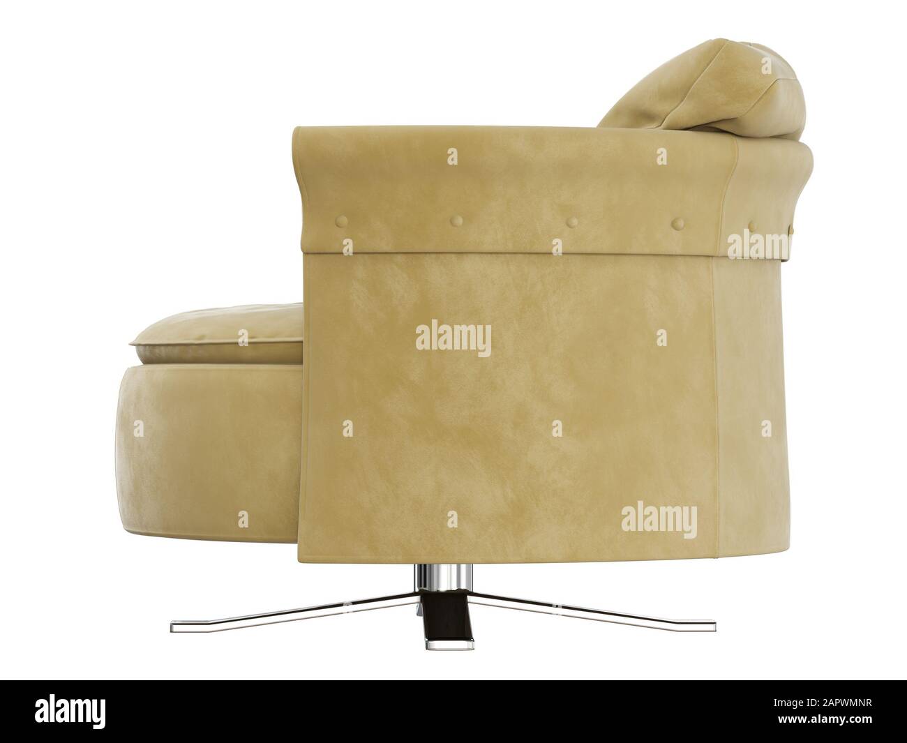 Soft round chair with cushion side view 3d rendering Stock Photo - Alamy