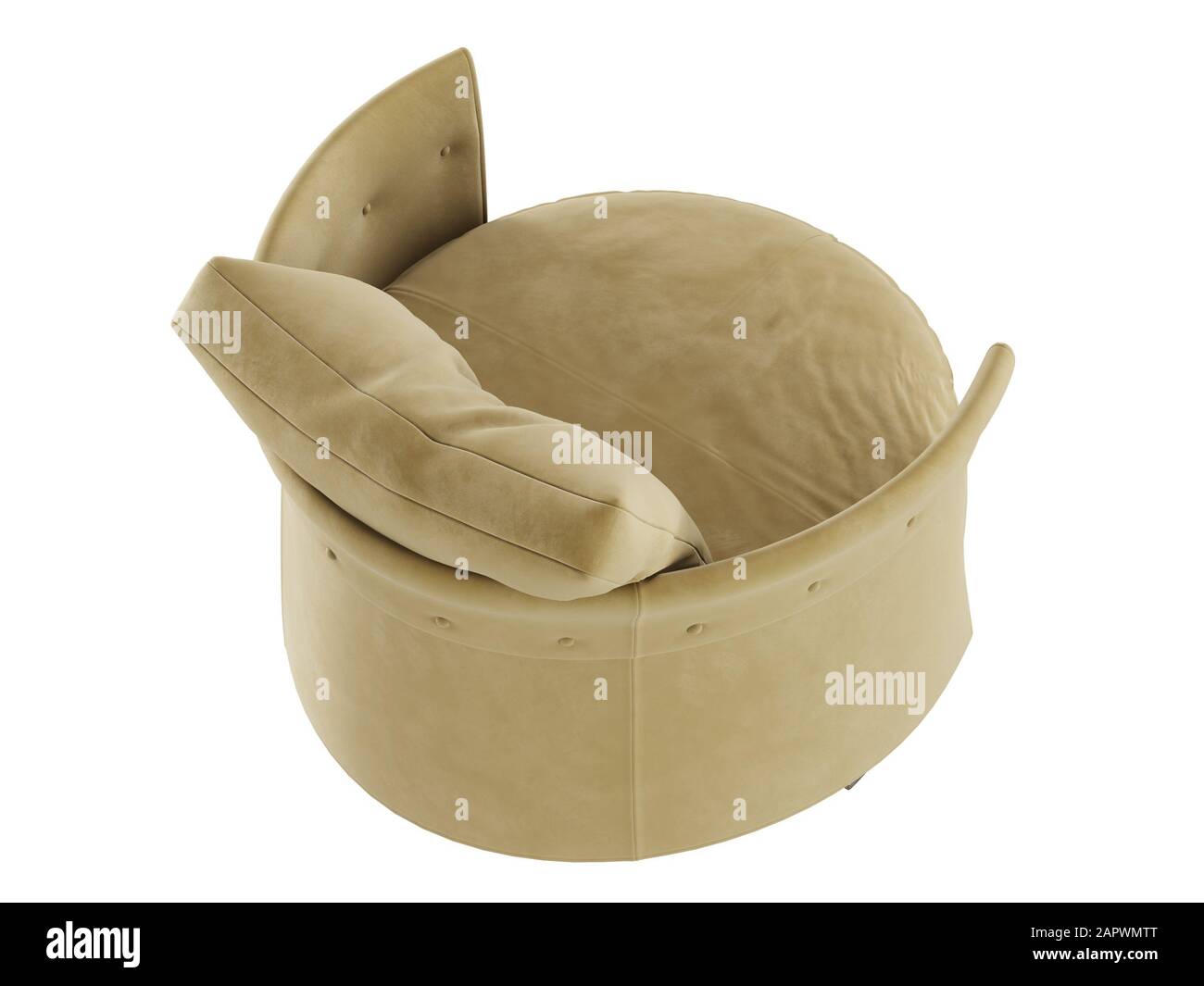 Soft round chair with pillow 3d rendering Stock Photo - Alamy