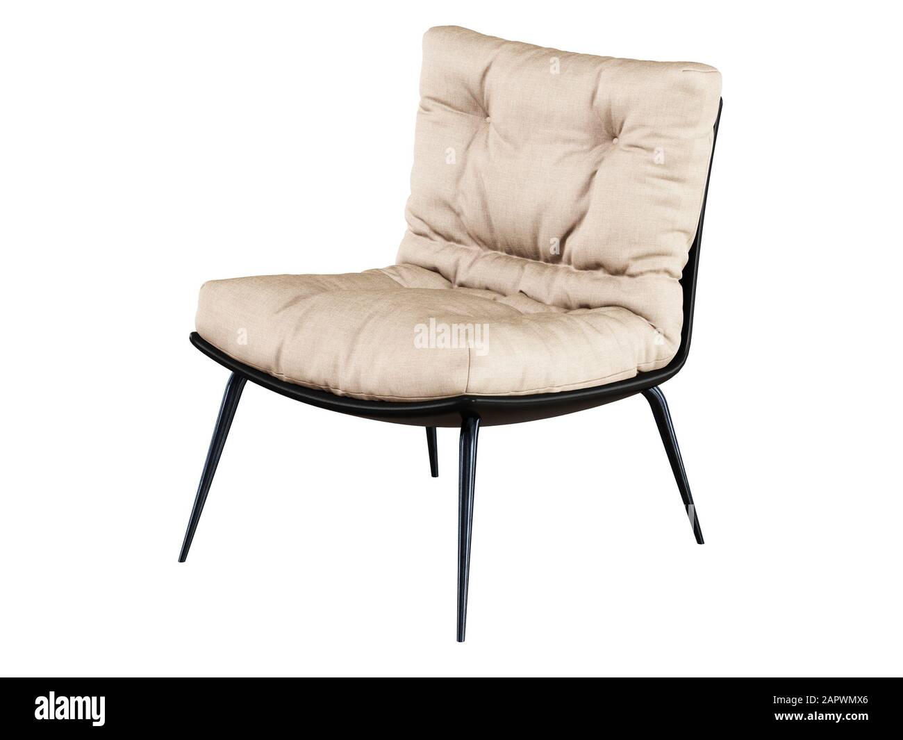 Soft chair made of fabric on a white background 3d rendering Stock ...