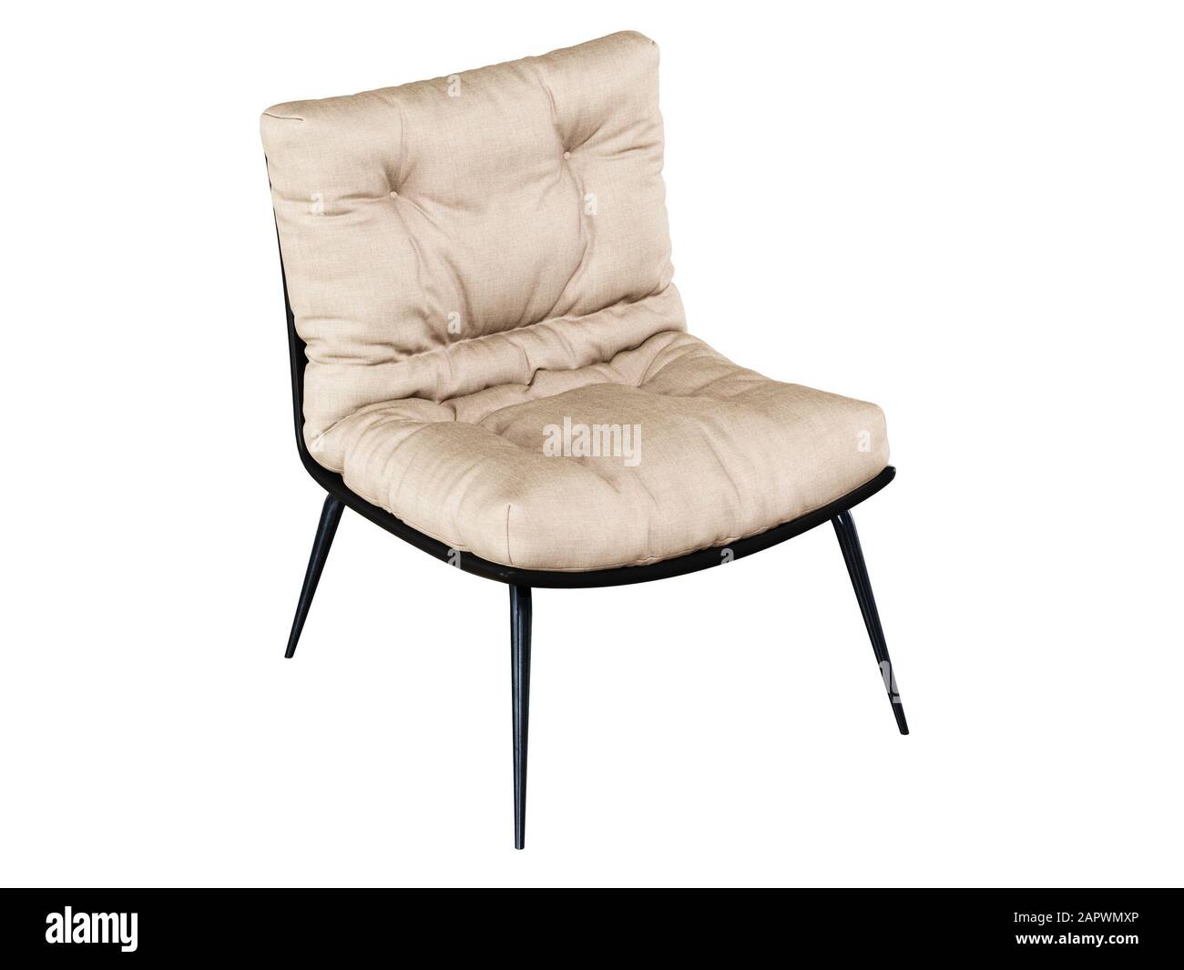 Soft chair made of fabric on a white background 3d rendering Stock ...
