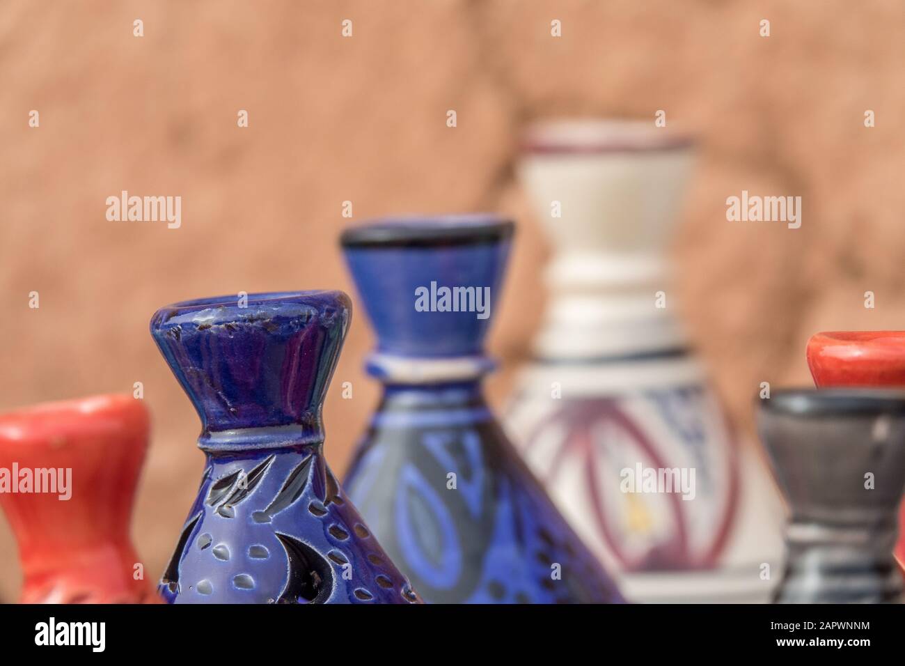 Closeup shot of several objects decorated with multiple colors and ...