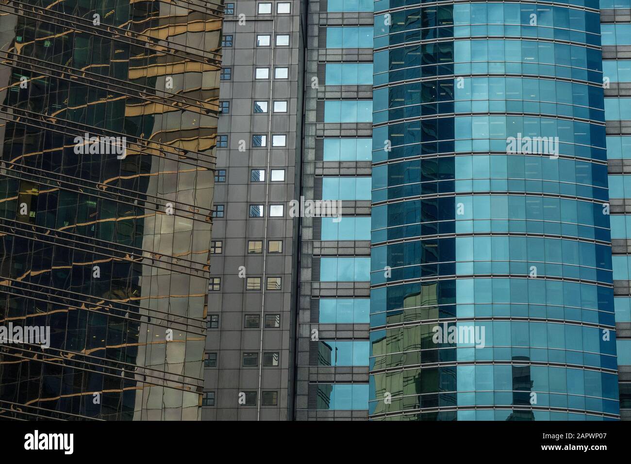 Closeup shot of the blue windows of a large skyscraper Stock Photo - Alamy