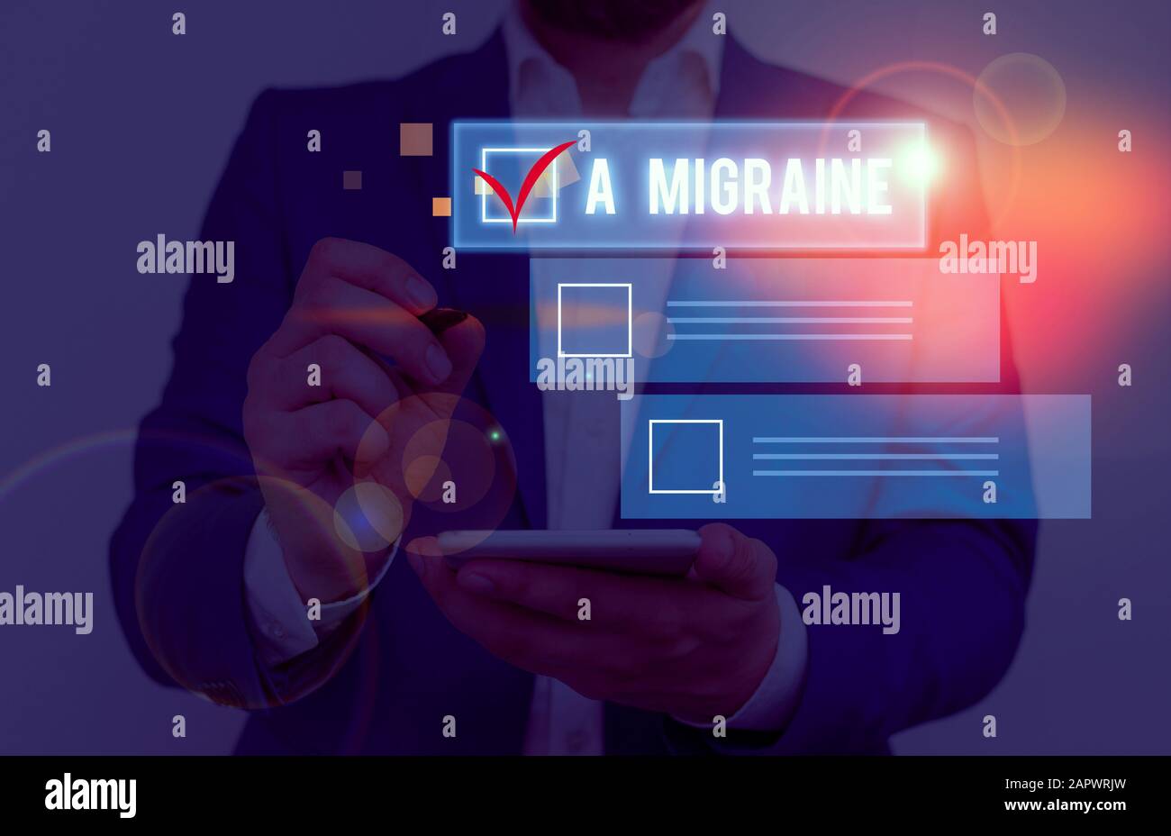 Handwriting text writing A Migraine. Conceptual photo recurrent ...