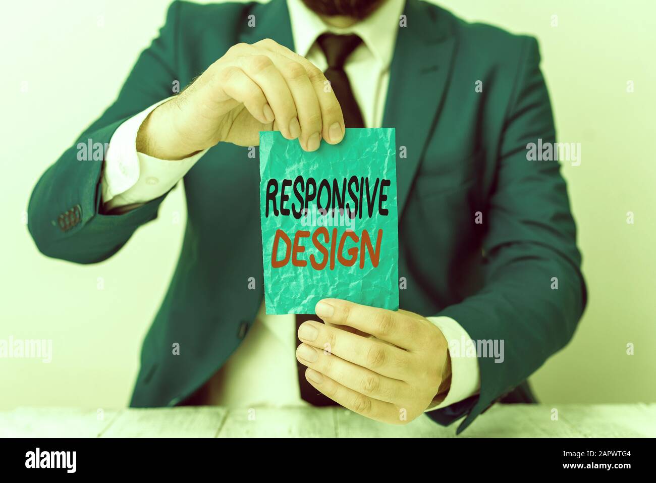 Conceptual hand writing showing Responsive Design. Concept meaning web page creation that makes ...