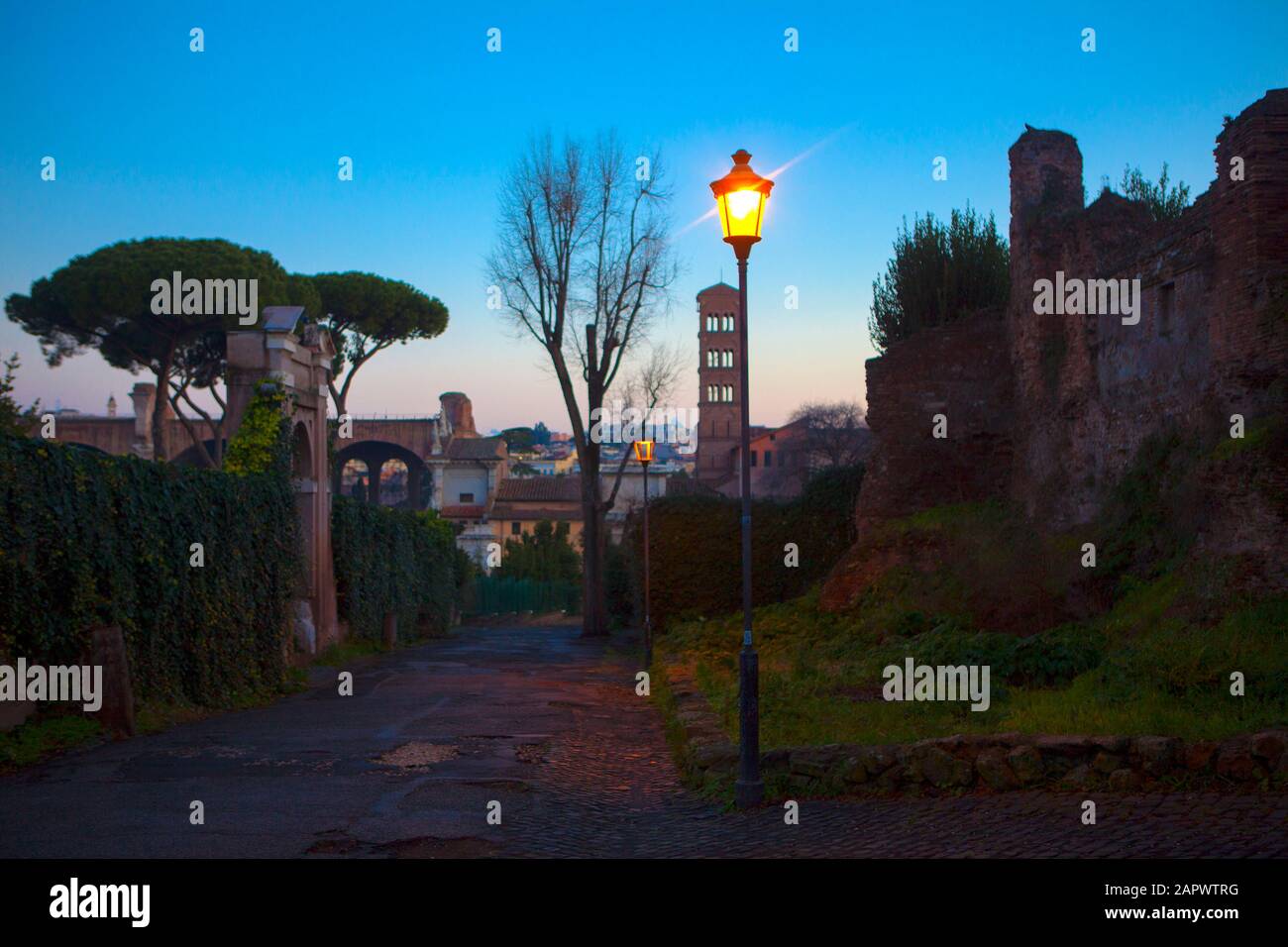 street with ancient buildings in Rome Stock Photo - Alamy