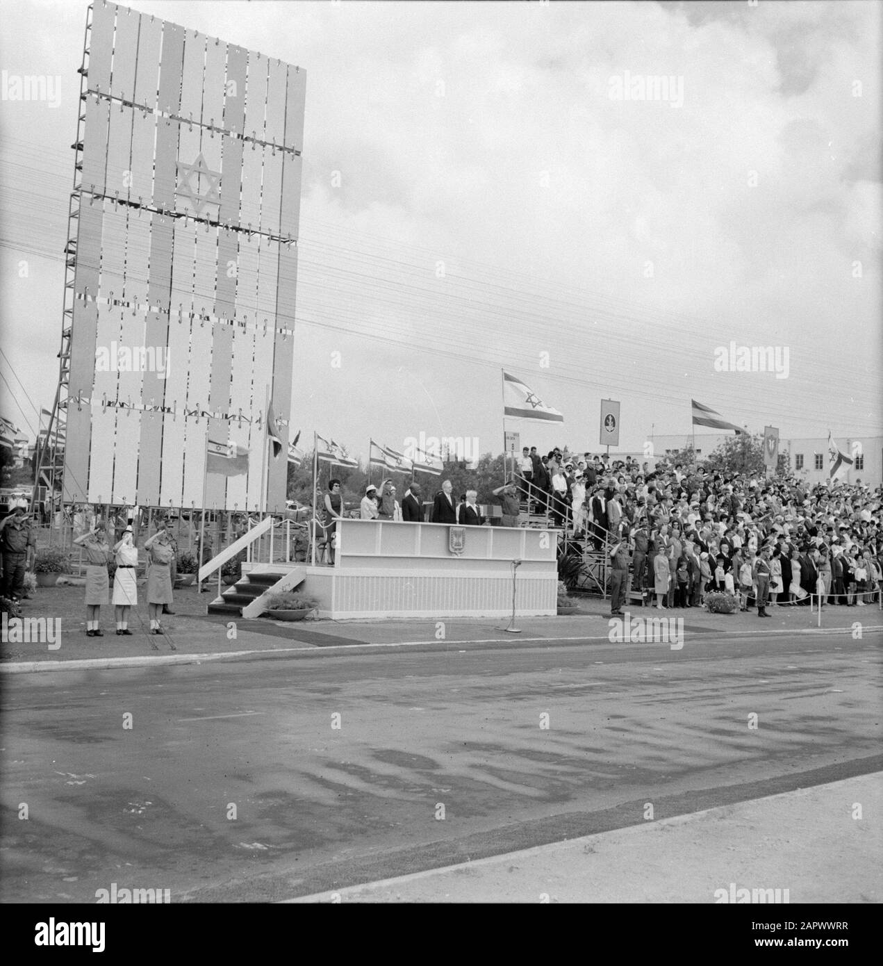 Independence Day (May 15). Grandstand with prominent figures including ...