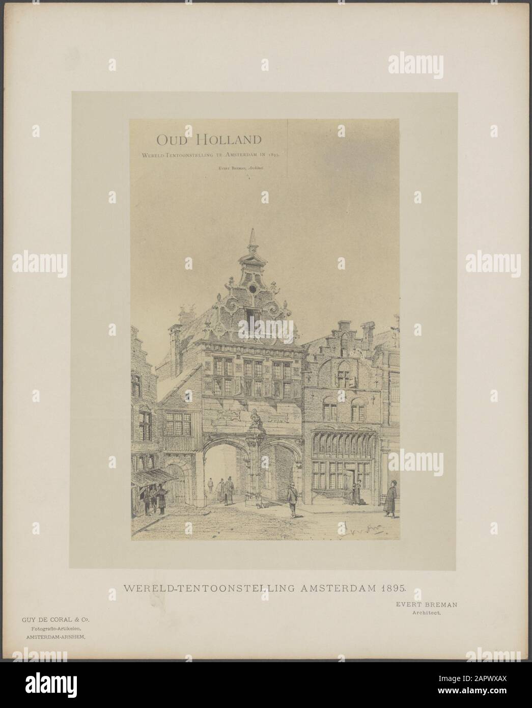 Design for an Old Dutch double city gate and houses. Architect Evert ...