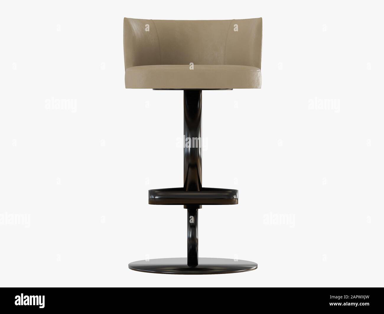 Bar stool front view on white background 3d rendering Stock Photo - Alamy
