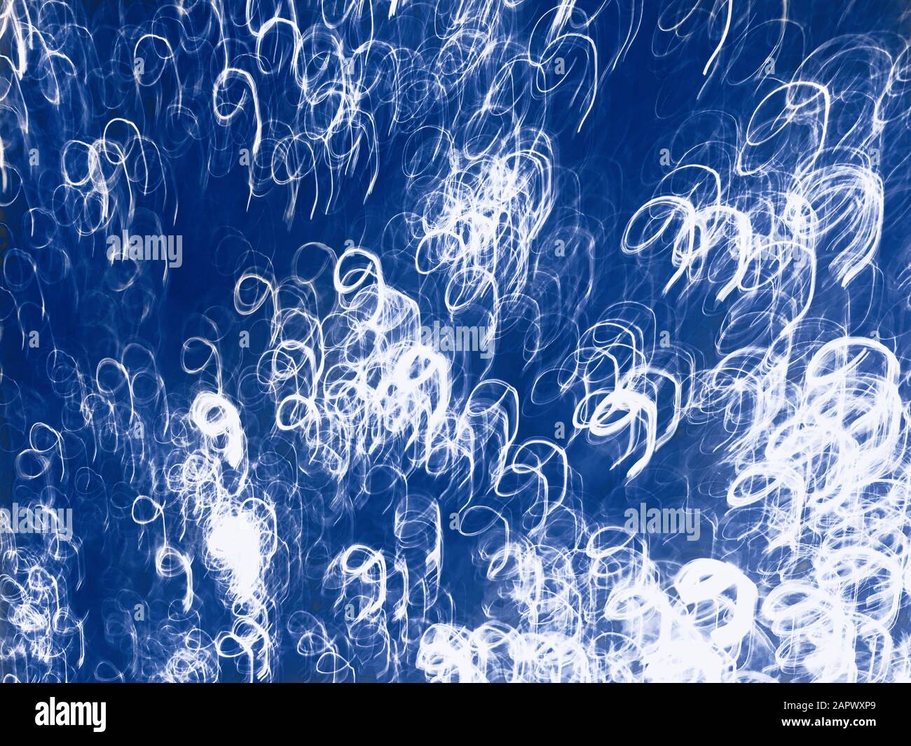 Abstraction of many numbers nine on classic phantom blue color made on ...