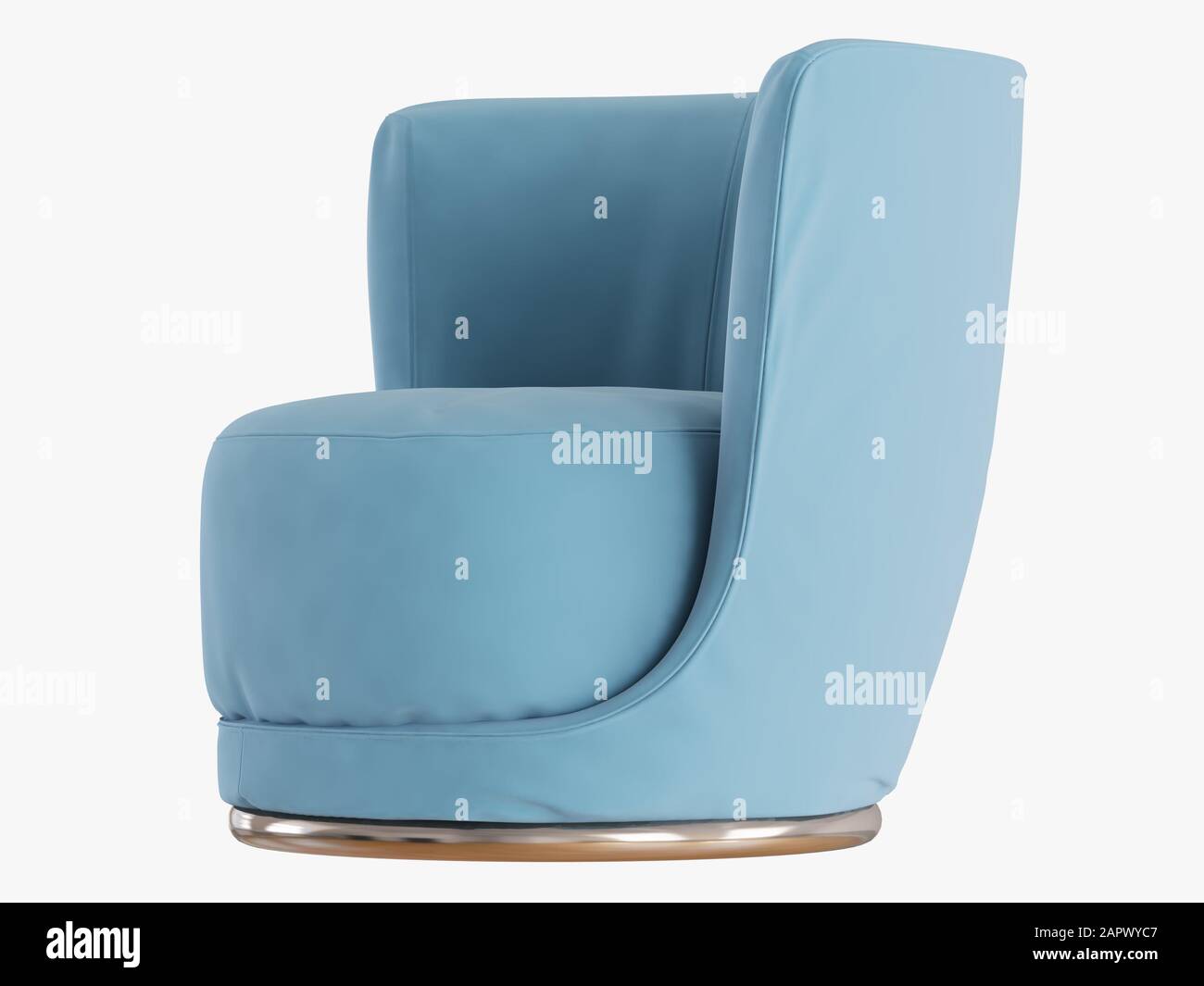 Blue armchair with a round seat on a white background 3d rendering ...