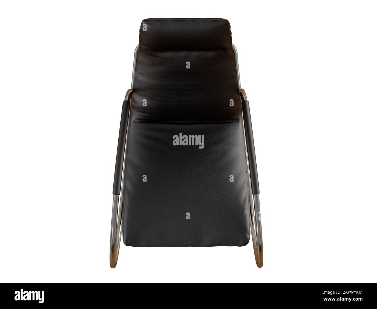 Black rocking chair top view on a white background 3d rendering Stock ...