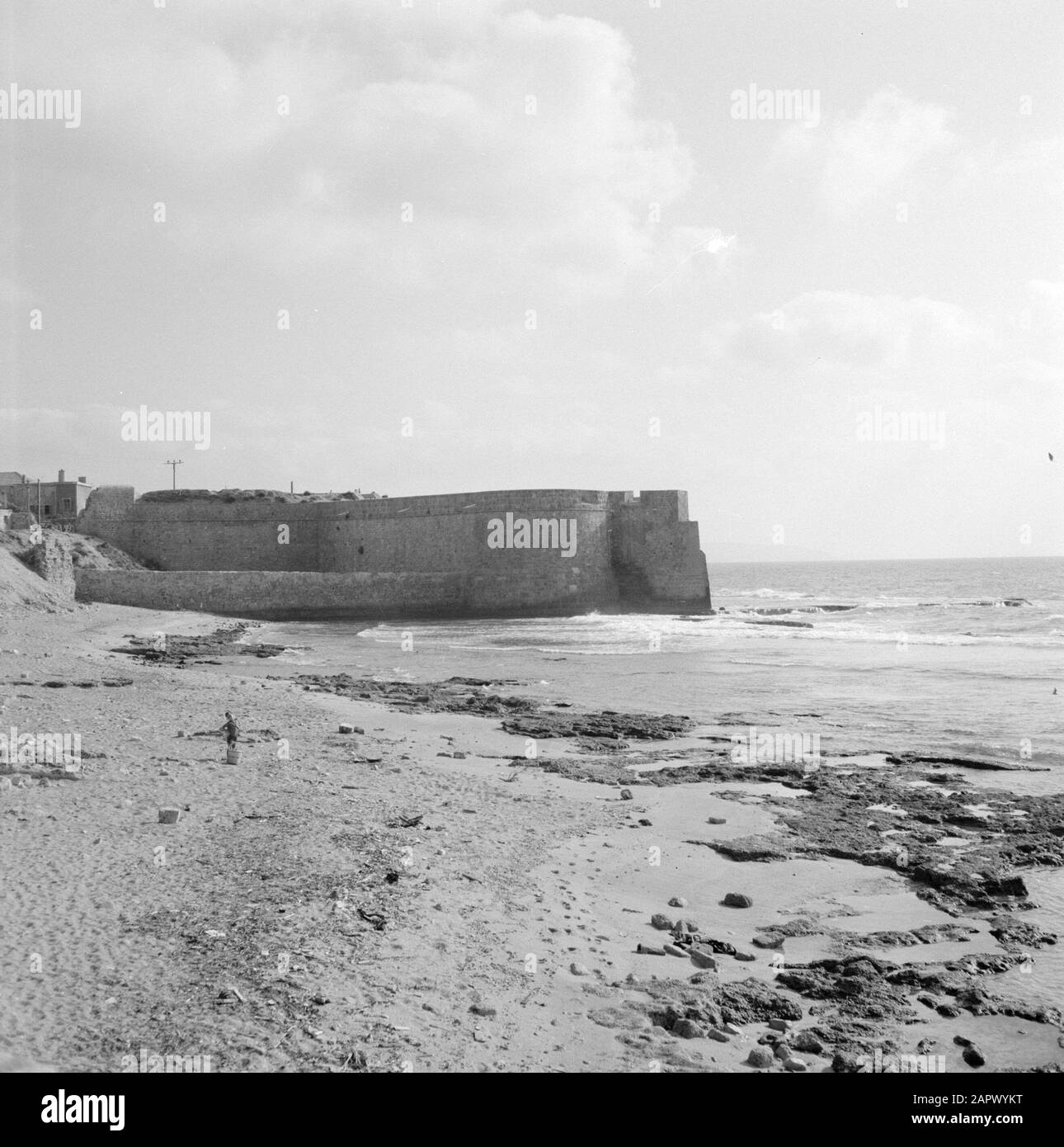 Israel 1964-1965: Akko (Acre), fortifications Old fortress wall on the ...