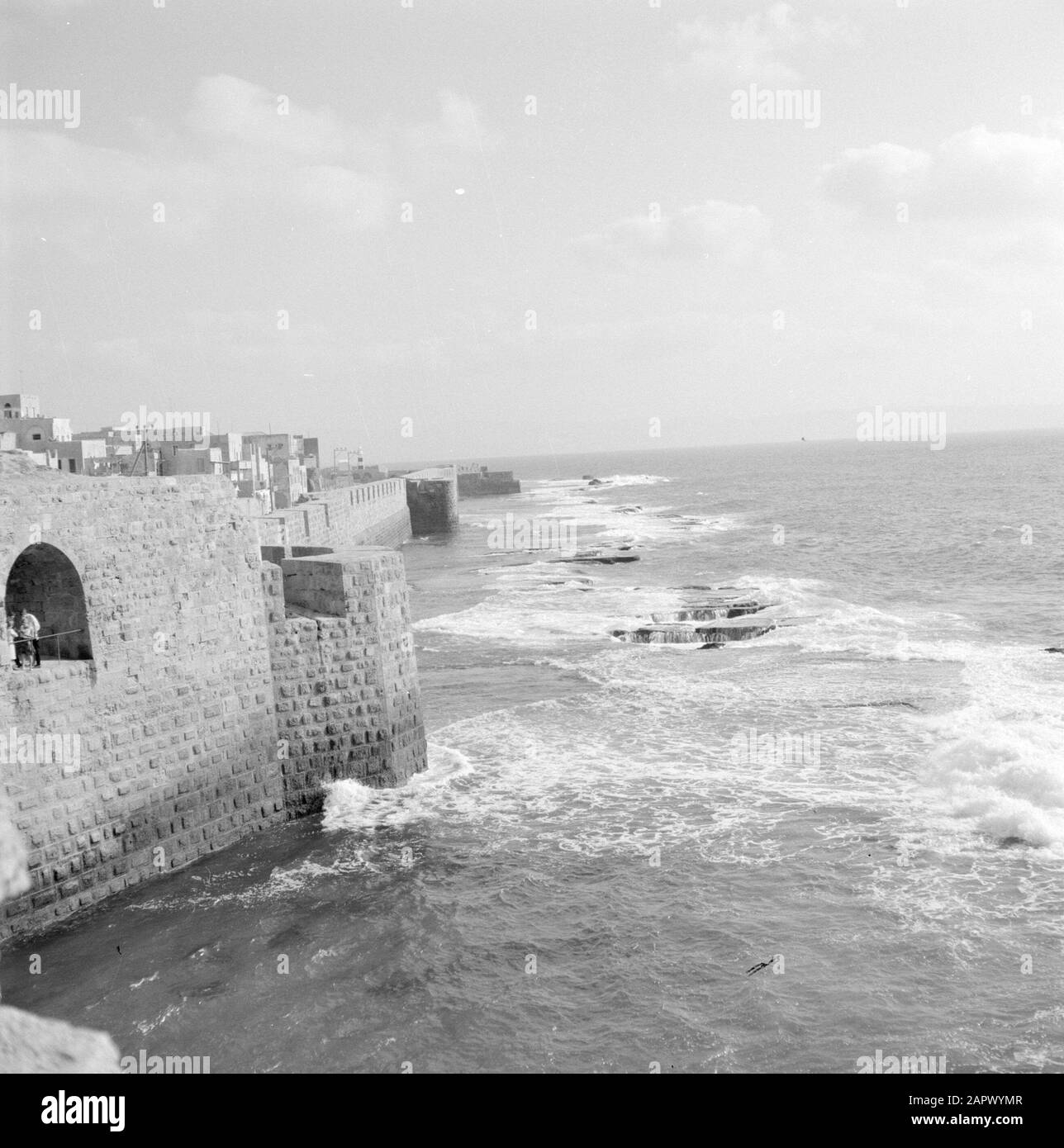 Israel 1964-1965: Akko (Acre), fortifications Old fortress wall on the ...