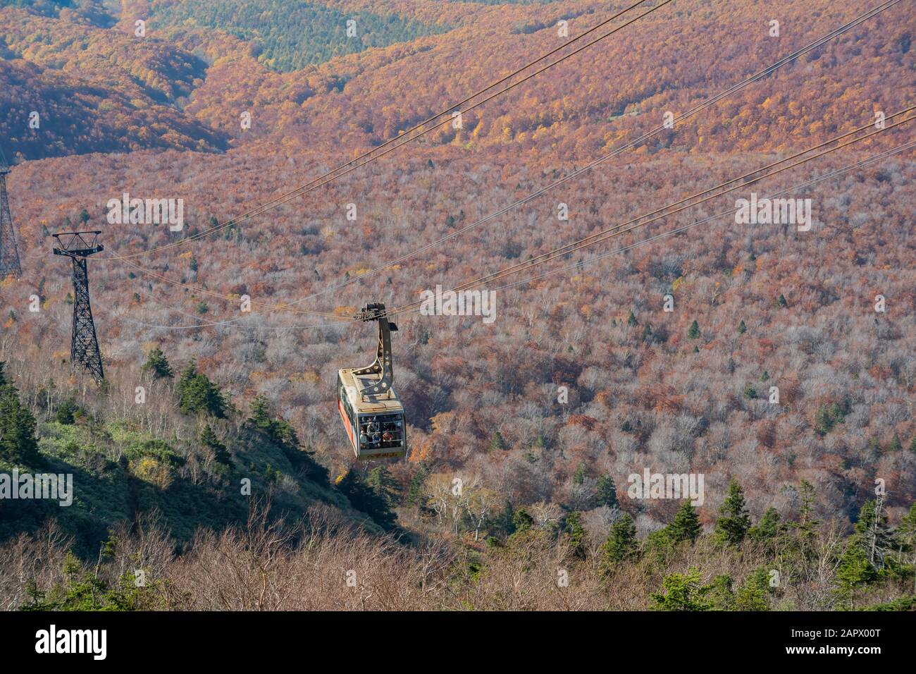 Aomori, OCT 24: Aerial fall color of the Hakkoda Mountains with Hakkoda ...