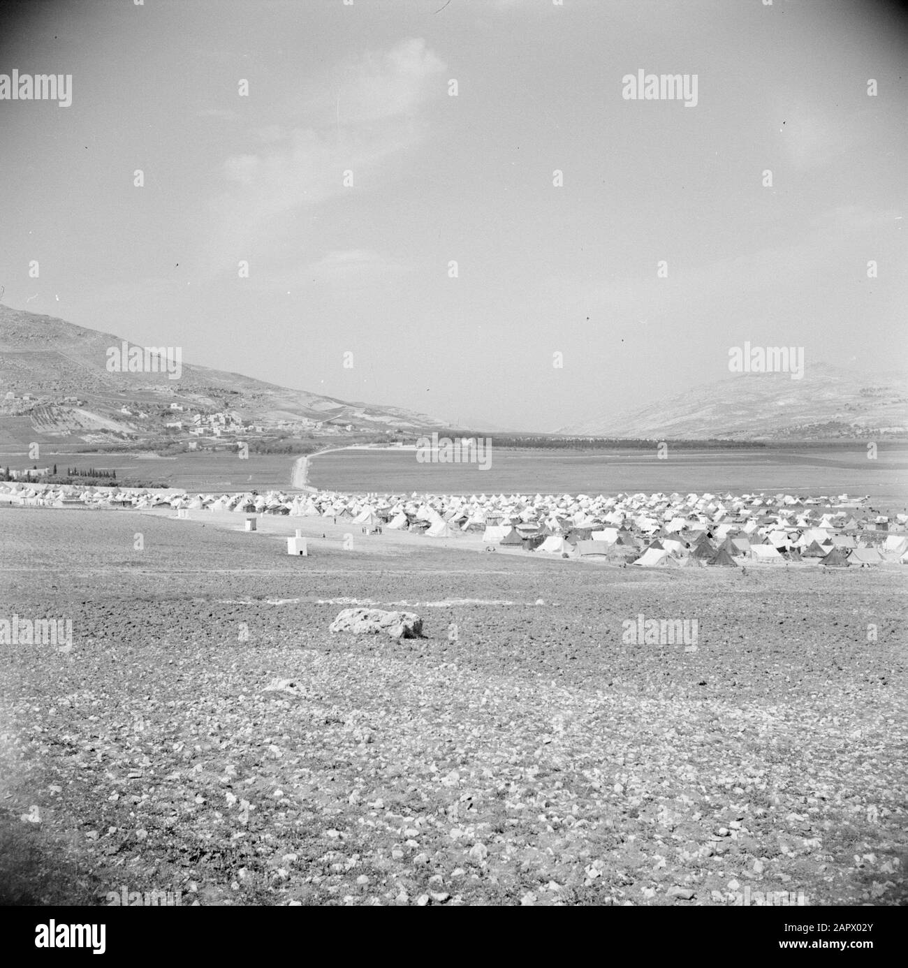 Middle East 1950-1955: Jordan Overview of the refugee camp Balata near ...