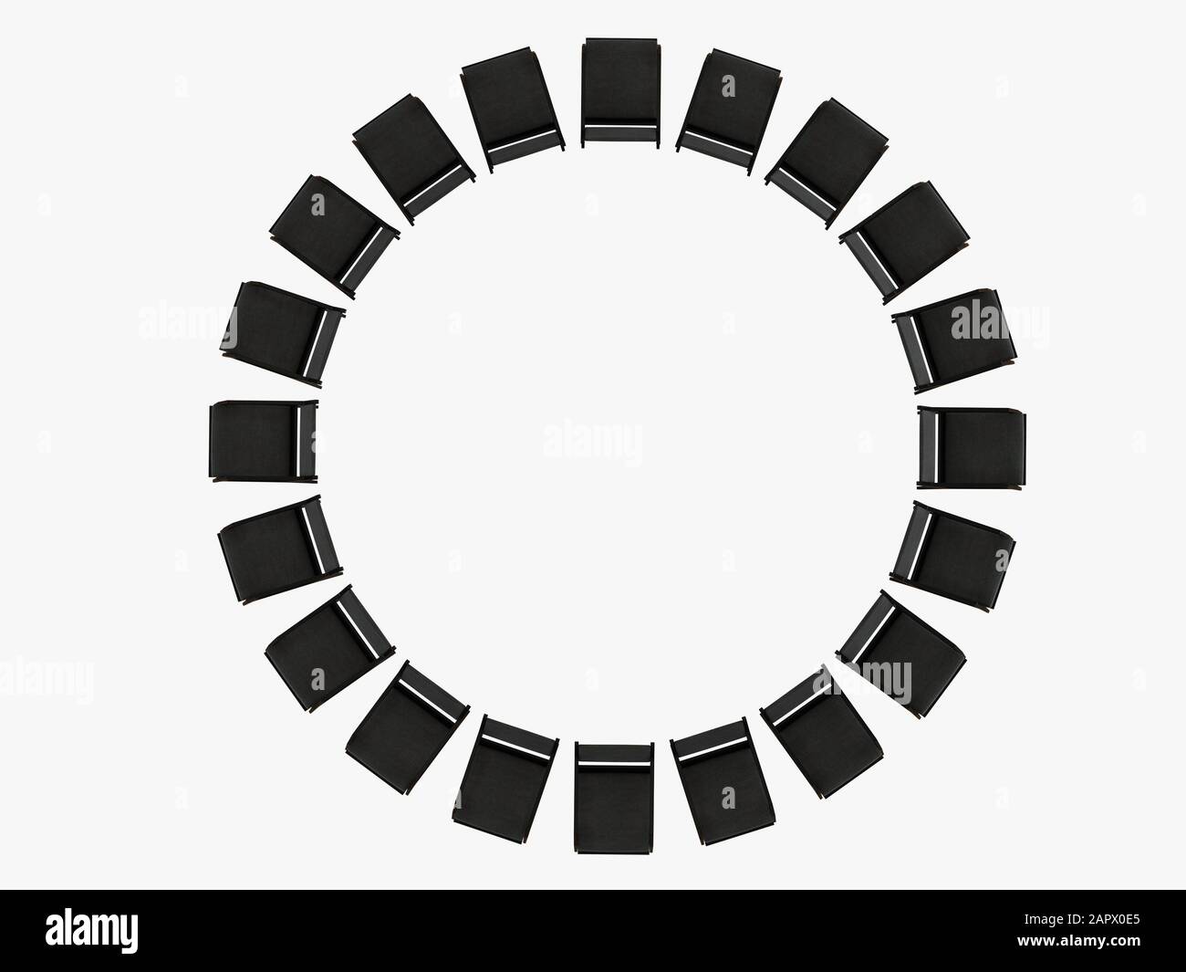 Gray armchair stay a round top view 3d rendering Stock Photo - Alamy