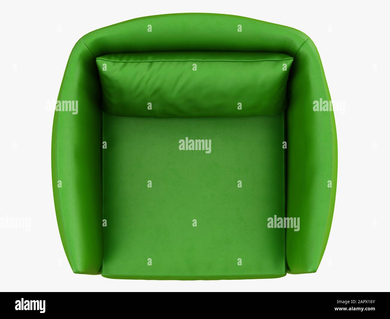 Green leather armchair top view 3d rendering Stock Photo - Alamy