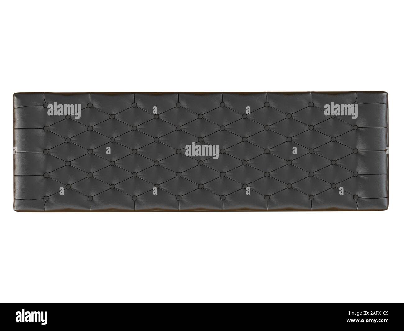 Bench black leather capitone on a white background 3d rendering Stock ...