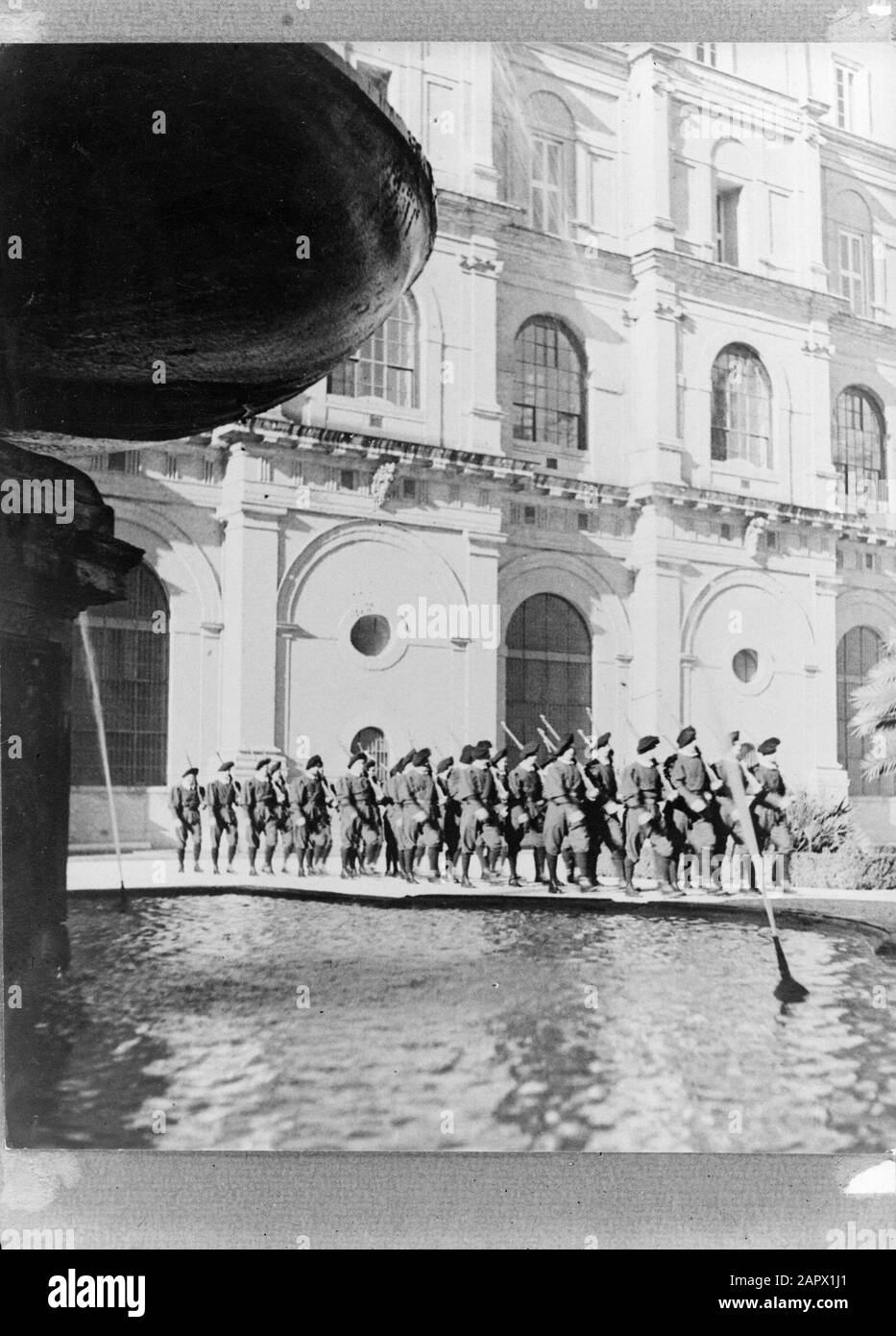 Rome: The Papal Swiss Guard in Vatican City Peloton marches in exercise ...