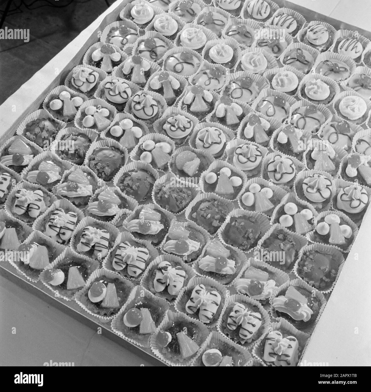 KLM staff corporate identity and Schiphol Petitfours on a tray on board ...