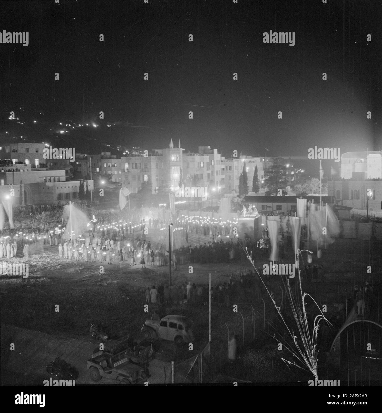 Israel May 15, 1949: Haifa Solemnity by evening on May 15, 1949 on a ...