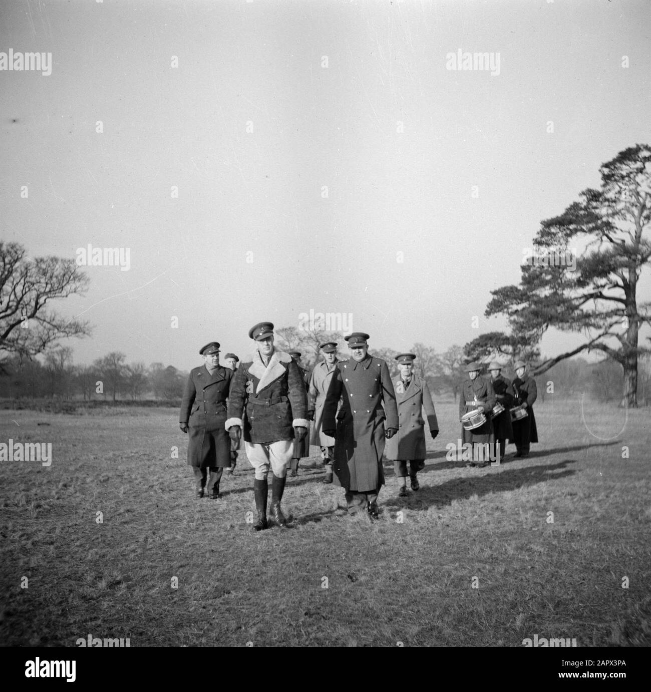 Prince Bernhard visits Dutch troops at their army base in Great Britain ...