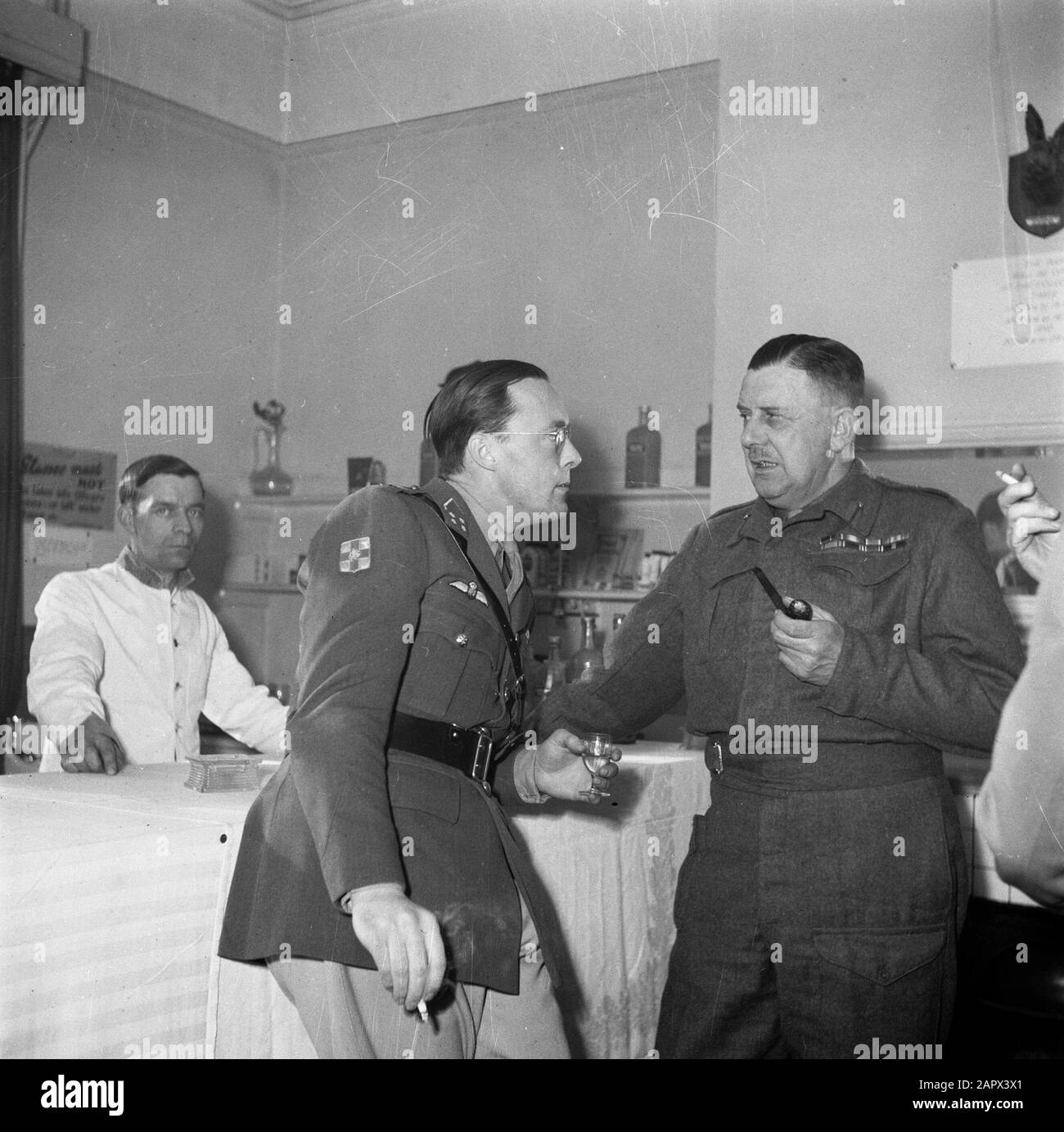 Prince Bernhard visits Dutch troops at their army base in Great Britain ...