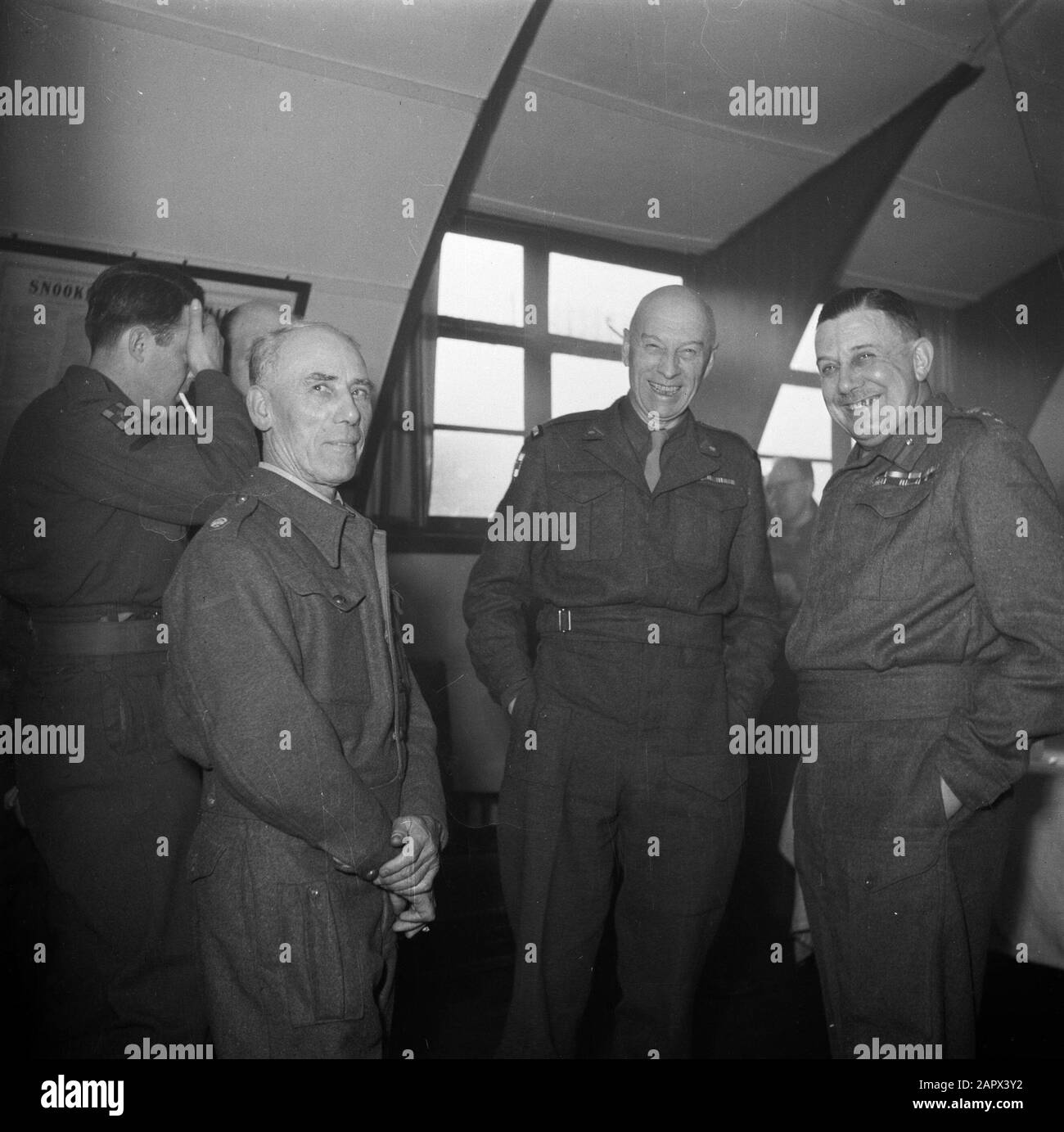 Prince Bernhard visits Dutch troops at their army base in Great Britain ...