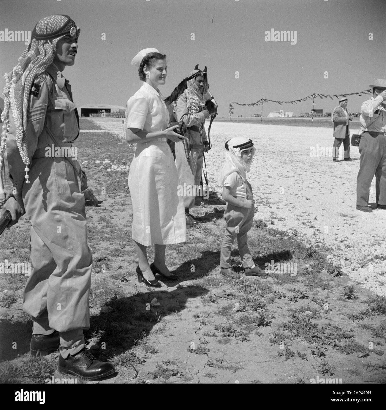 Middle East 1950-1955: Jordan - Amman Prince Hassan, his nanny and two ...